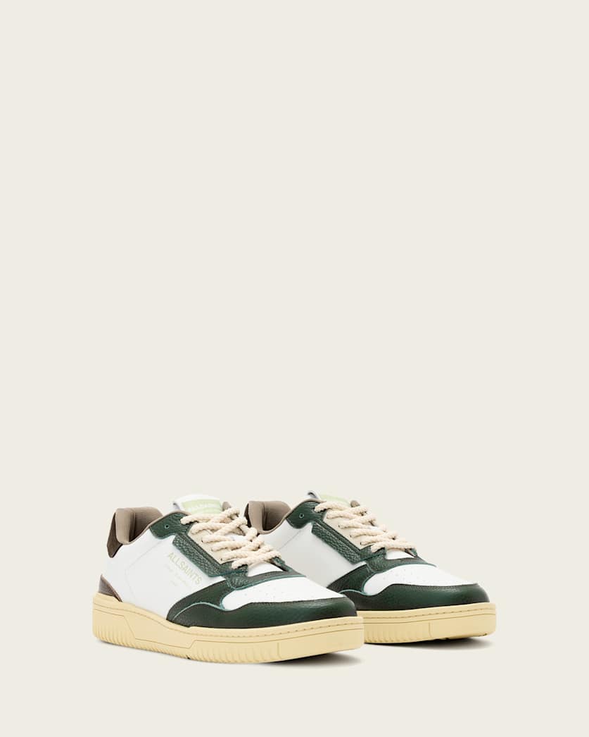 Regan Low Top Trainers CHALK WHITE/GREEN | ALLSAINTS
